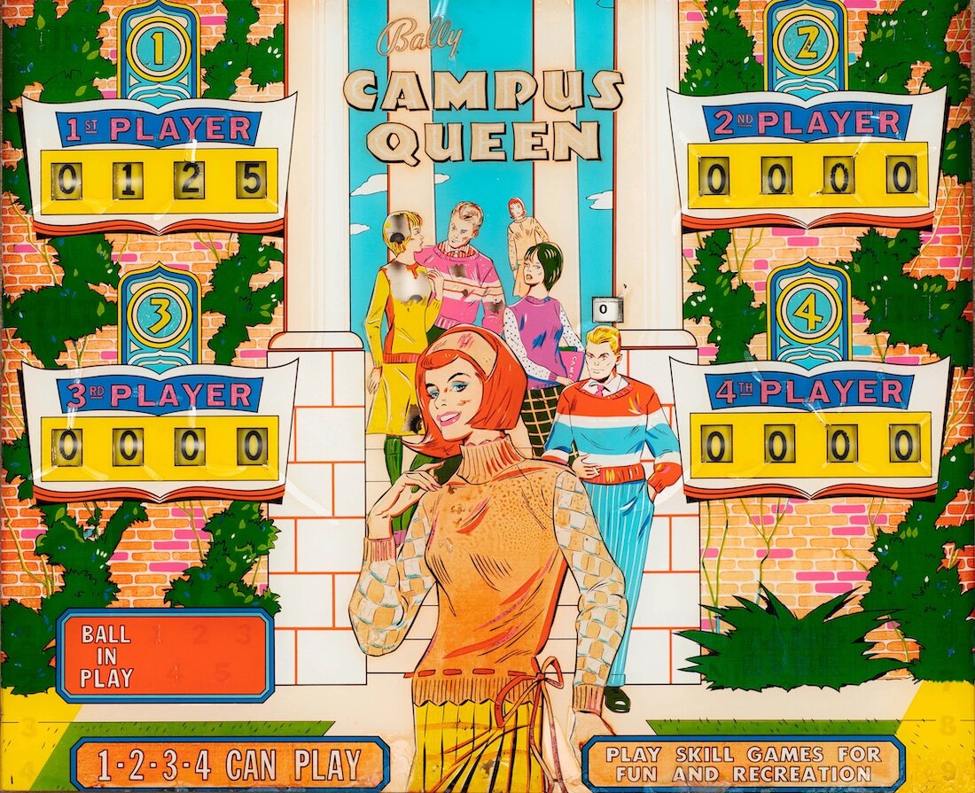 Campus Queen (Bally, 1966) JB - Backglass Resources - Virtual Pinball ...