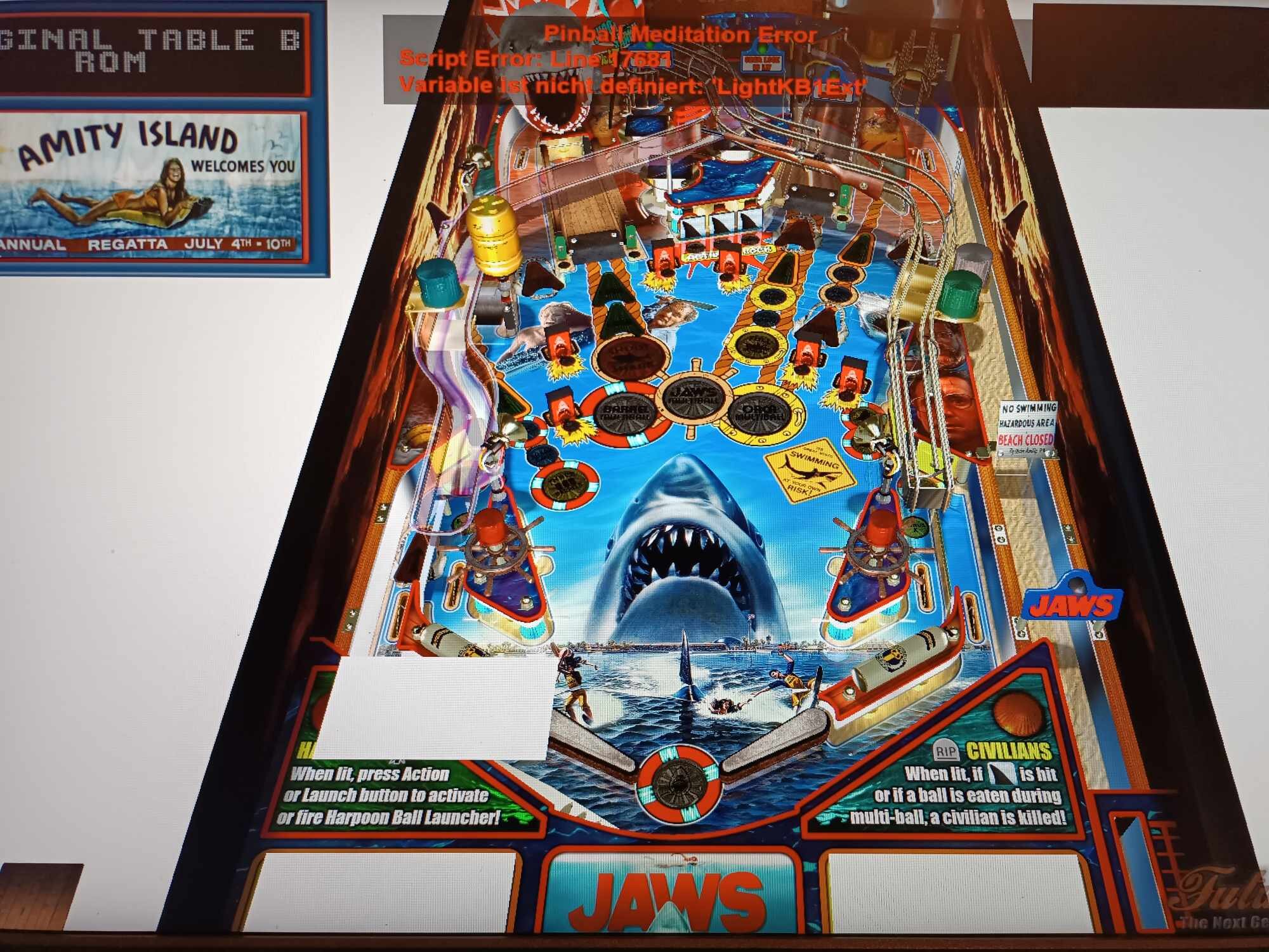 [New Future Pinball]JAWS - BIGGER BOAT EDITION (PinEvent V2, FizX 3.3 ...