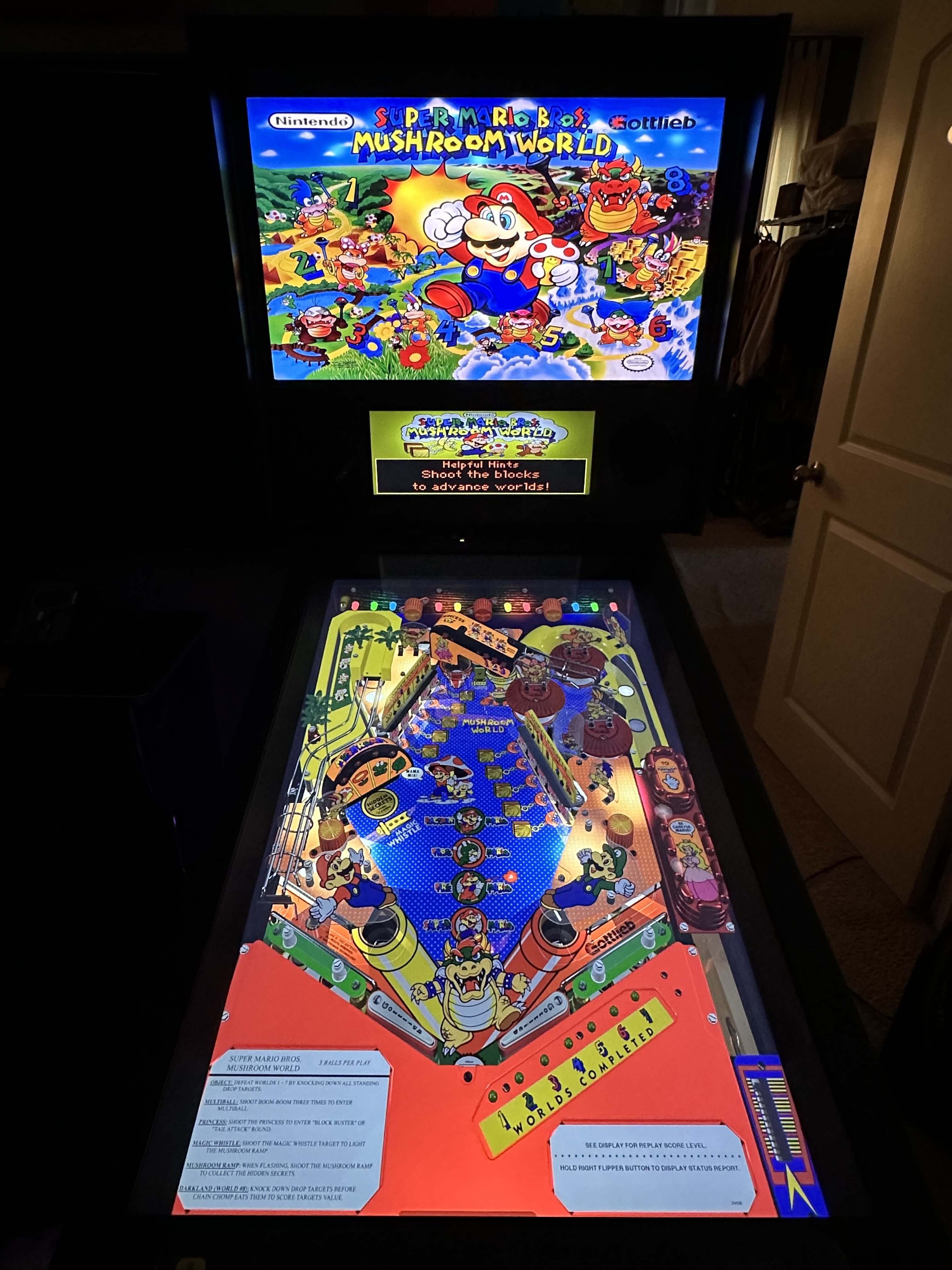 Super Mario Bros. Mushroom World (Premier 1992) - VPX - Pinball Tables ...