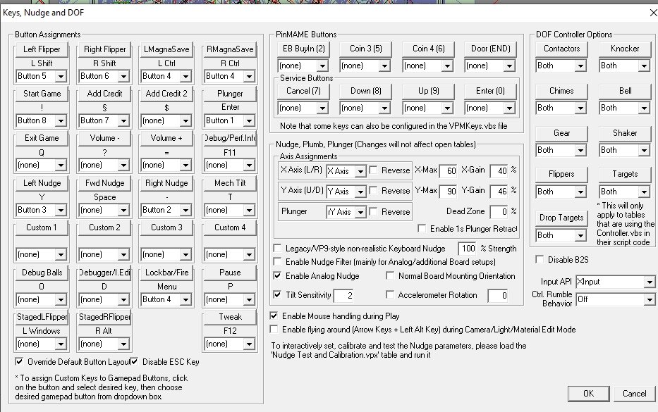 Setting table and pup pack volumes and keys - Visual Pinball Support ...
