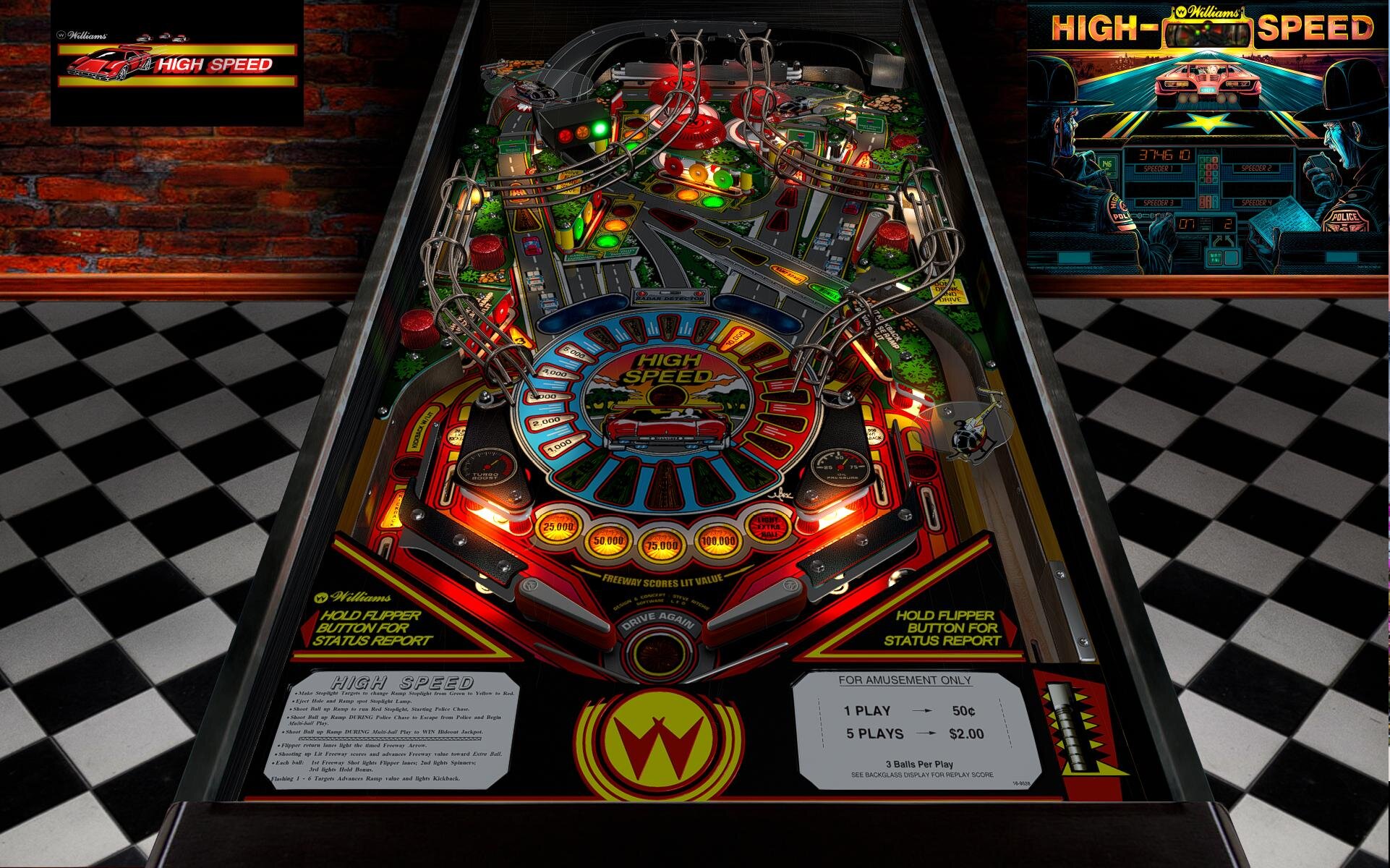 High Speed (Williams 1986) b2s - B2S (.directb2s) & Backglass Downloads - Virtual Pinball Universe