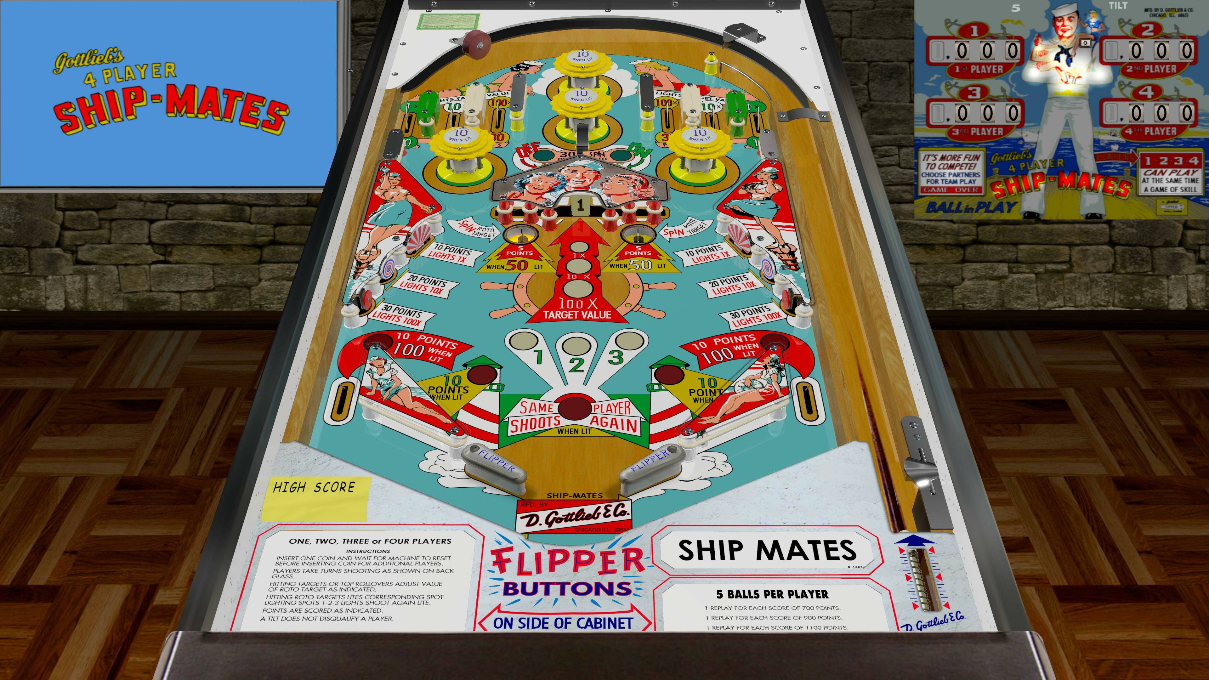 [New VPX Alert]Ship-Mates (Gottlieb 1964) - New Visual Pinball 10 ...
