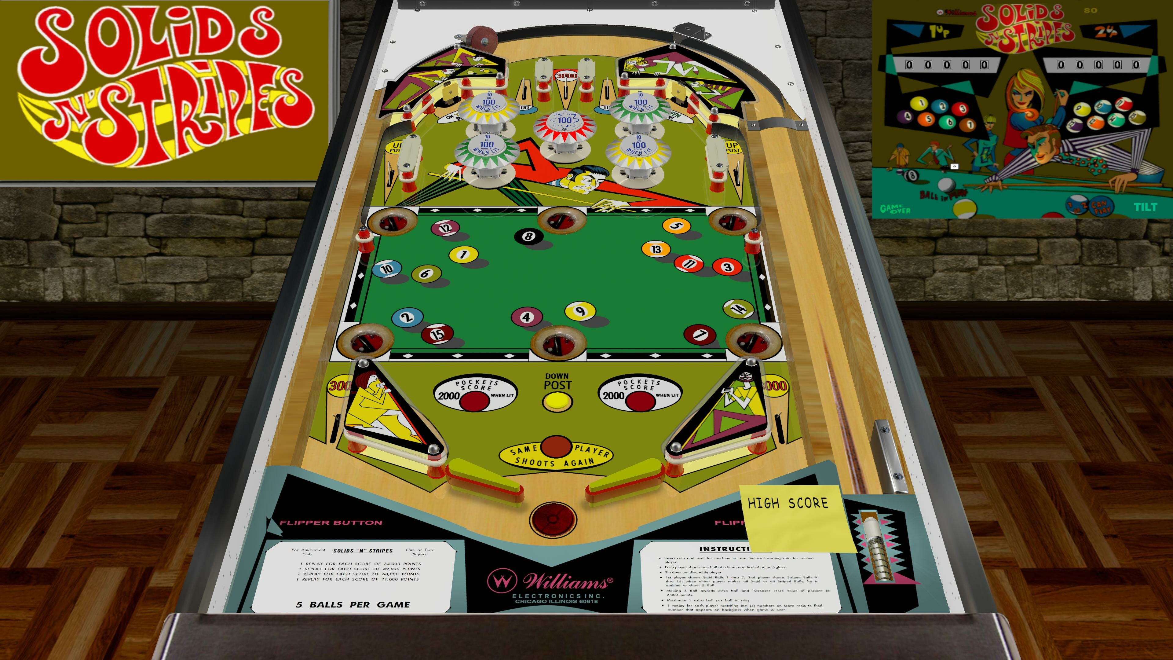 [New VPX Alert]Solids N Stripes (Williams 1971) - New Visual Pinball 10 ...