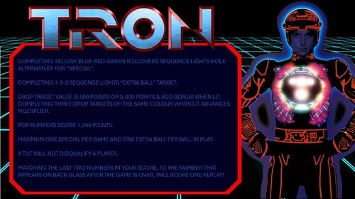 Tron Classic (Original 2022) - VPX Instructions - Instruction Cards ...