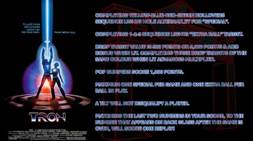 Tron Classic (Original 2022) - VPX Instructions - Instruction Cards ...