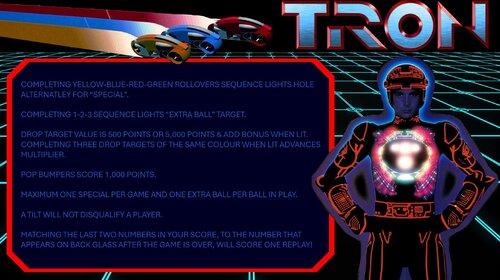 Tron Classic (Original 2022) - VPX Instructions - Instruction Cards ...