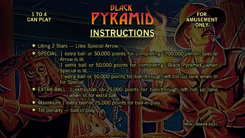 Black Pyramid (Bally 1984) Instruction Cards - Instruction Cards ...