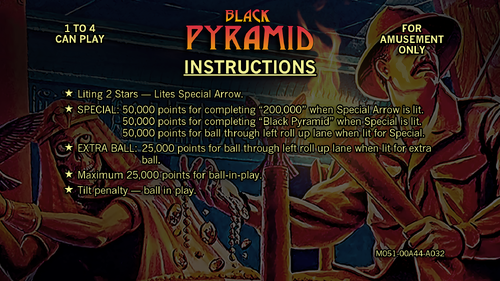 Black Pyramid (Bally 1984) Instruction Cards - Instruction Cards ...
