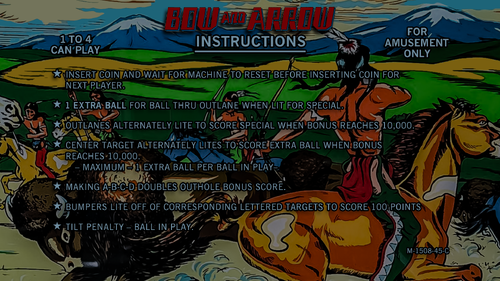 Bow and Arrow (Bally 1975) Instruction Cards - Instruction Cards ...