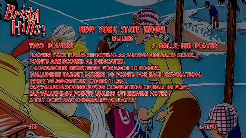 Bristol Hills (Gottlieb 1971) Instruction Cards - Instruction Cards ...