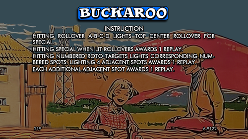 Buckaroo (Gottlieb 1965) Instruction Cards - Instruction Cards ...