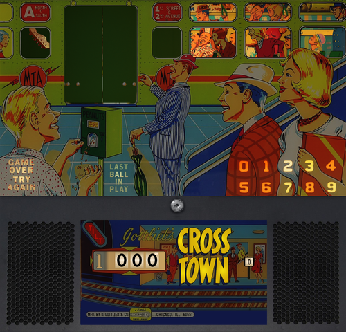 Cross Town (Gottlieb 1966) Rickochet Re-Imagined Full DMD Backglass ...