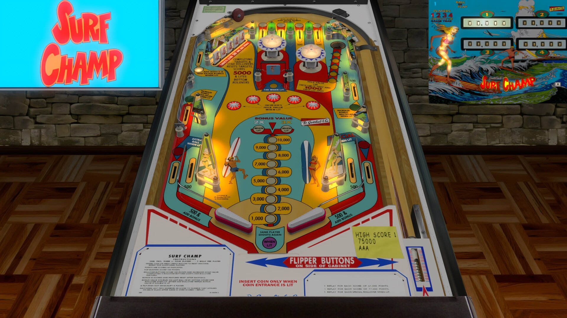 [New VPX Alert]Surf Champ (Gottlieb 1976) - New Visual Pinball 10 ...