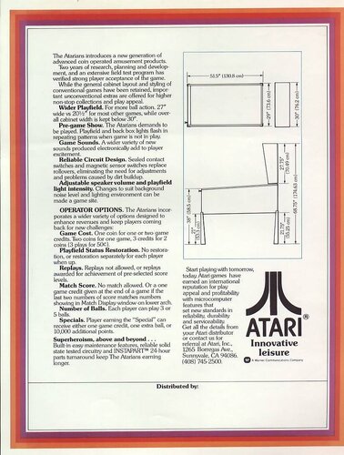 The Atarians (Atari 1976) Flyers - Pinball Flyers - Virtual Pinball ...