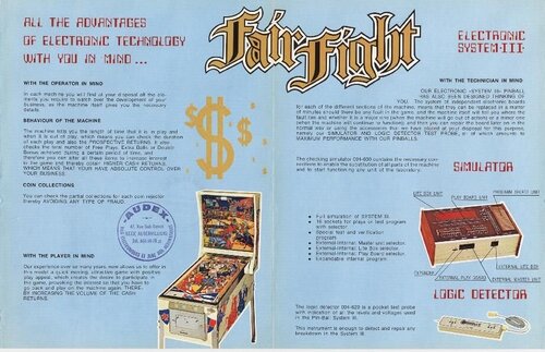 Fair Fight (Recel 1978) Flyers - Pinball Flyers - Virtual Pinball Universe