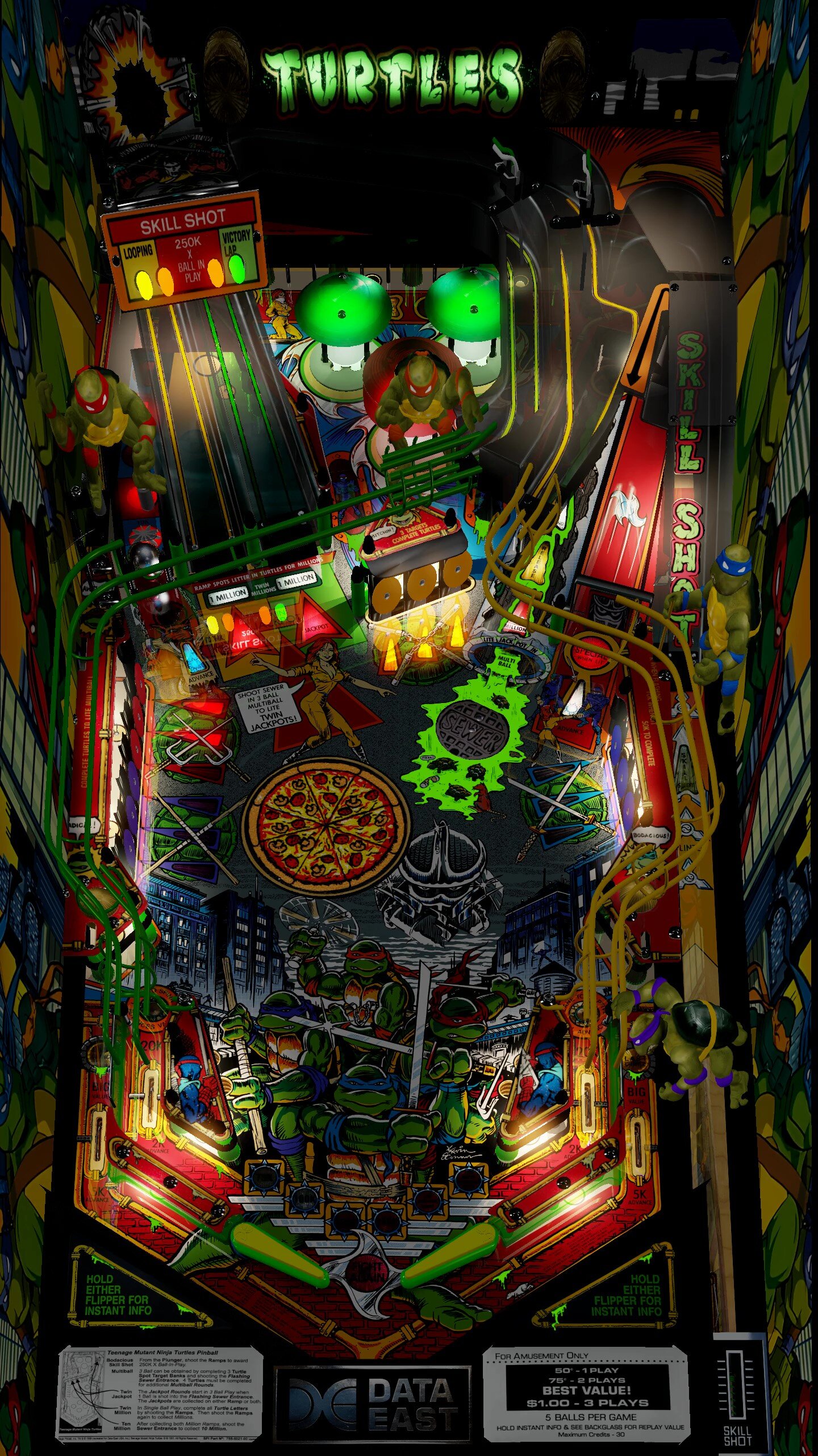 [VPURemix]Teenage Mutant Ninja Turtles (Data East 1991) Cabinet Side ...