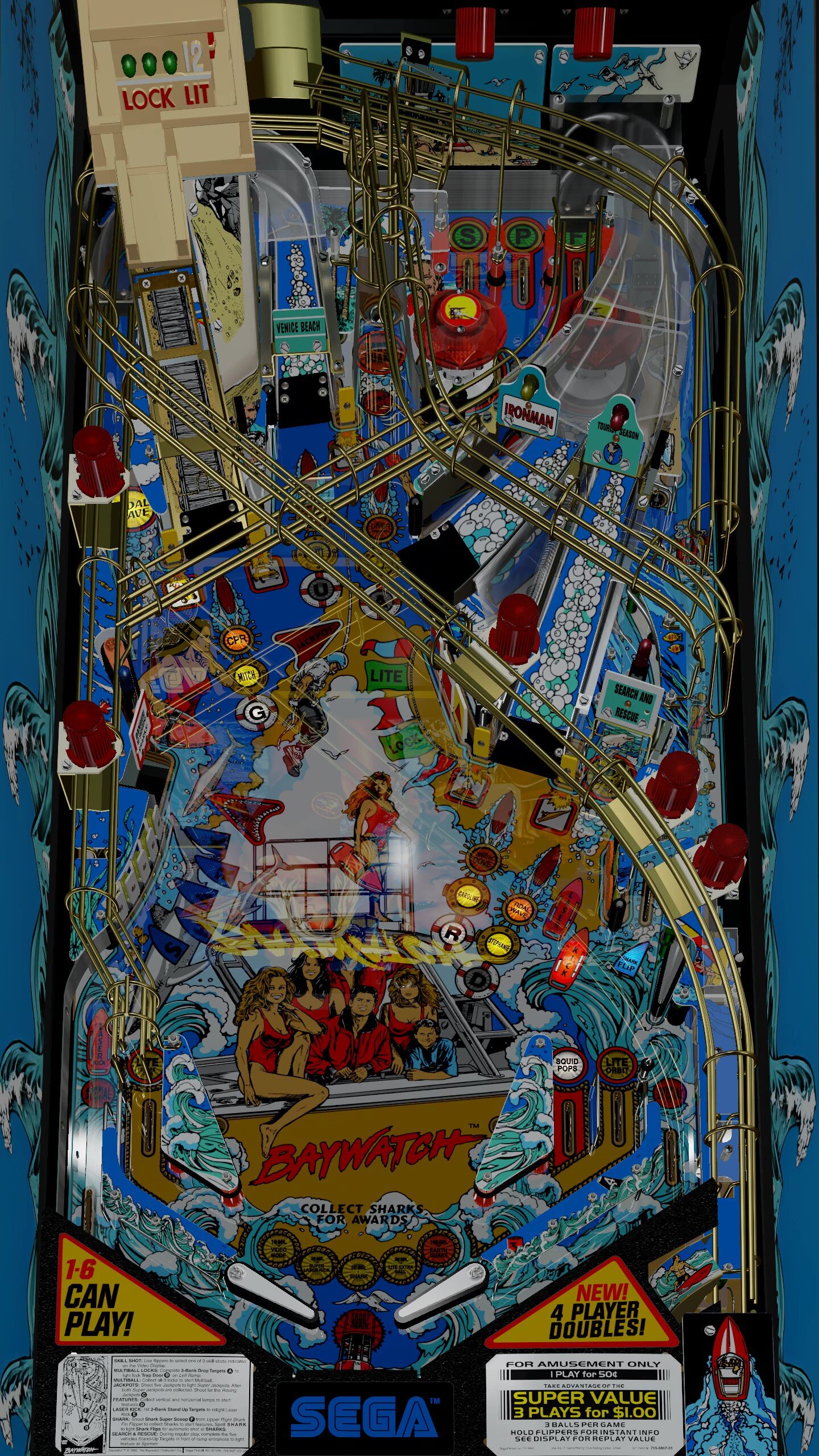 [VPURemix]Baywatch (Sega 1995) Side Blade Mod - New Visual Pinball 10 ...
