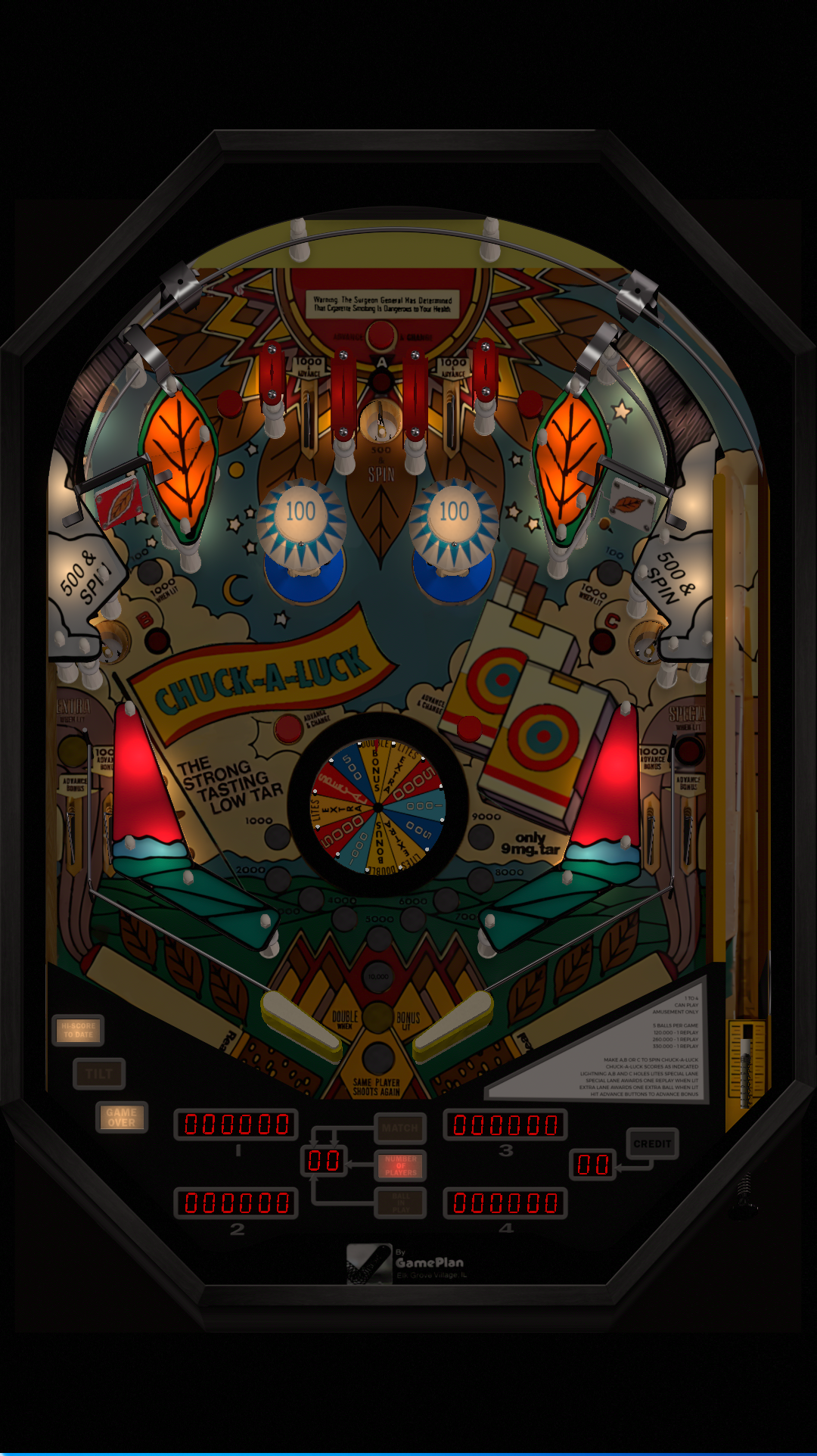 [New VP10 Alert] Chuck A Luck Game Plan 1978 - New Visual Pinball 10 ...