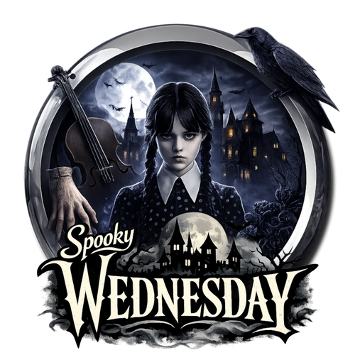 Spooky WEDNESDAY Wheel - Tarcisio Style Wheels - Virtual Pinball Universe